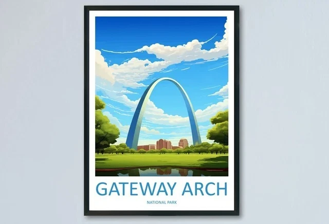 Gateway Arch National Park Travel Print Wall Art Gateway Arch Wall ...