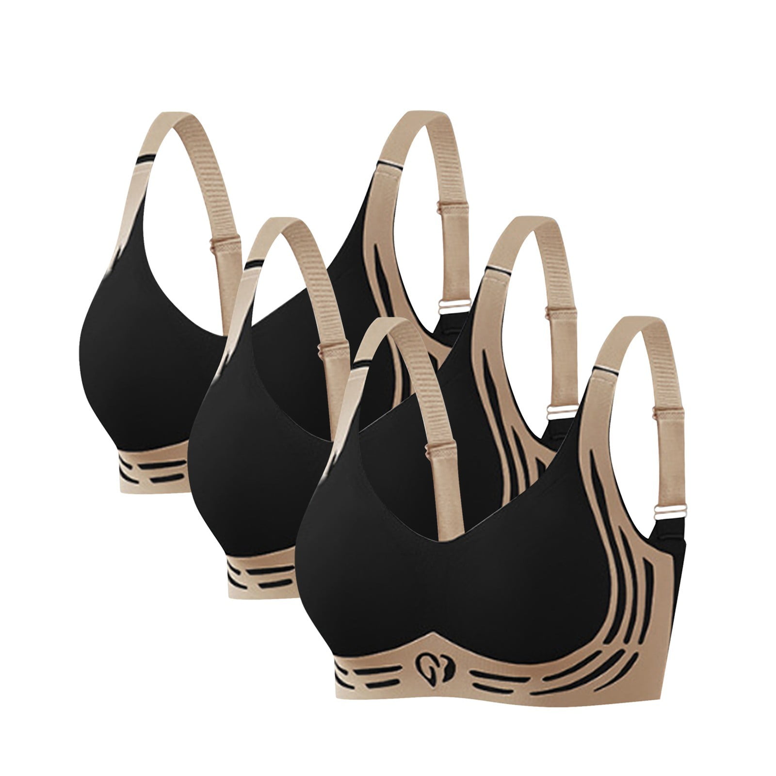 Bras for Women Gather Bra Wireless Push-Up Soft Comfortable Everyday ...