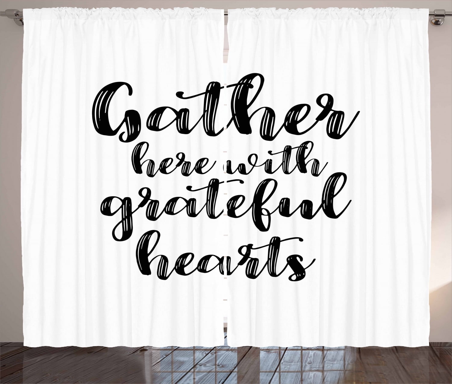 Ambesonne Gather Curtains 2 Panel Set, Modern Hand Written Words, 108 ...