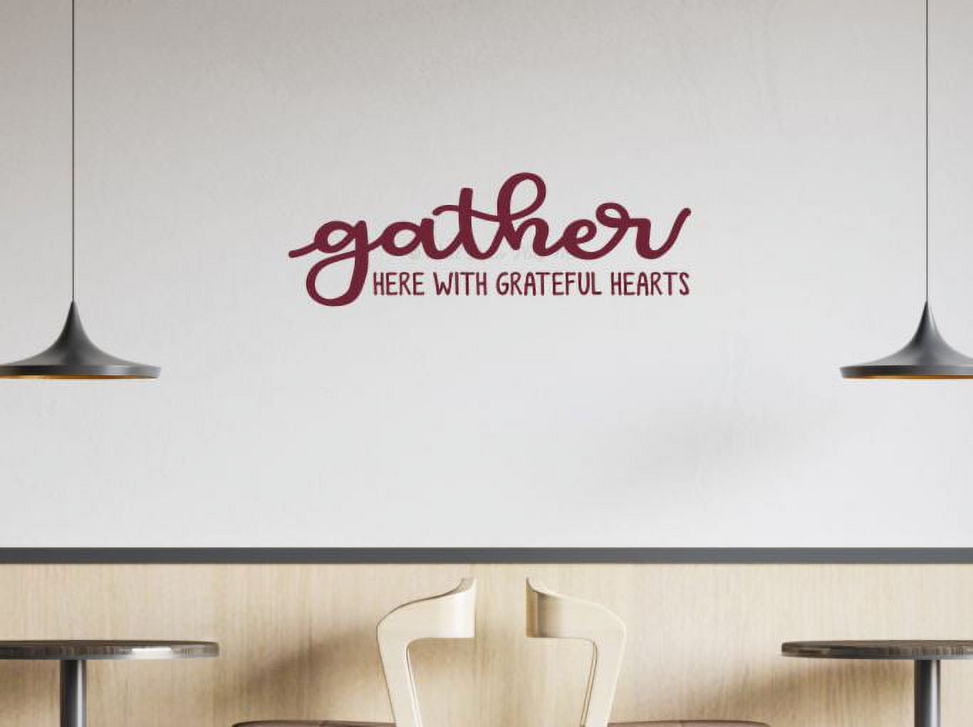 Gather Here With Grateful Hearts Kitchen Wall Decal Sticker Quote Vinyl ...