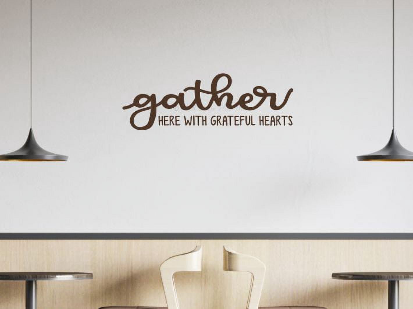 Gather Here With Grateful Hearts Kitchen Wall Decal Sticker Quote Vinyl ...