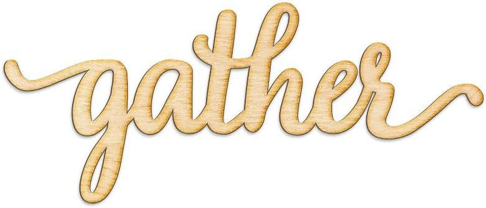 Gather Script Word Wood Sign Home Décor Wall Art for Gallery Wall ...