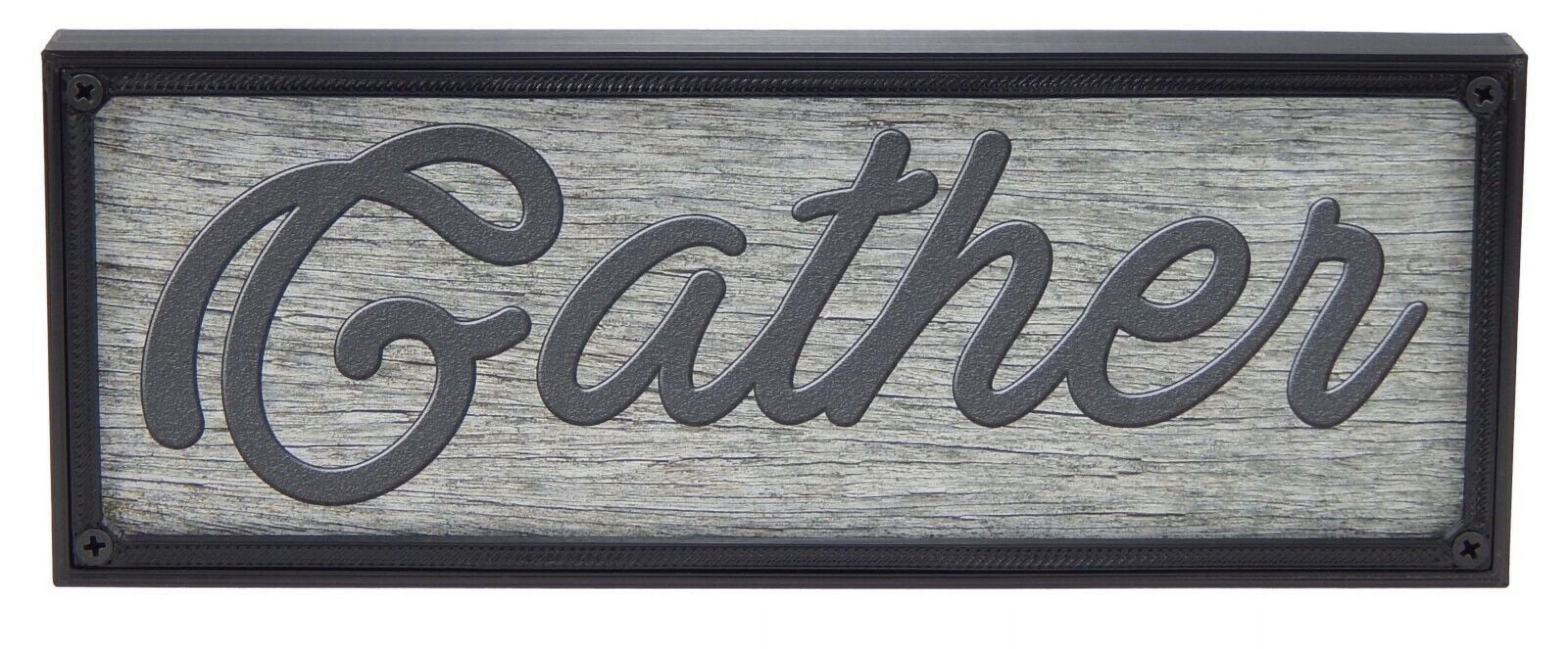 Gather Sign Word Art Home Kitchen Decor Wall Hanging Cursive Script ...