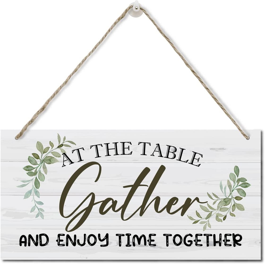 Gather at The Table and Enjoy Time Together Wall Decor Wood Plaque Sign ...