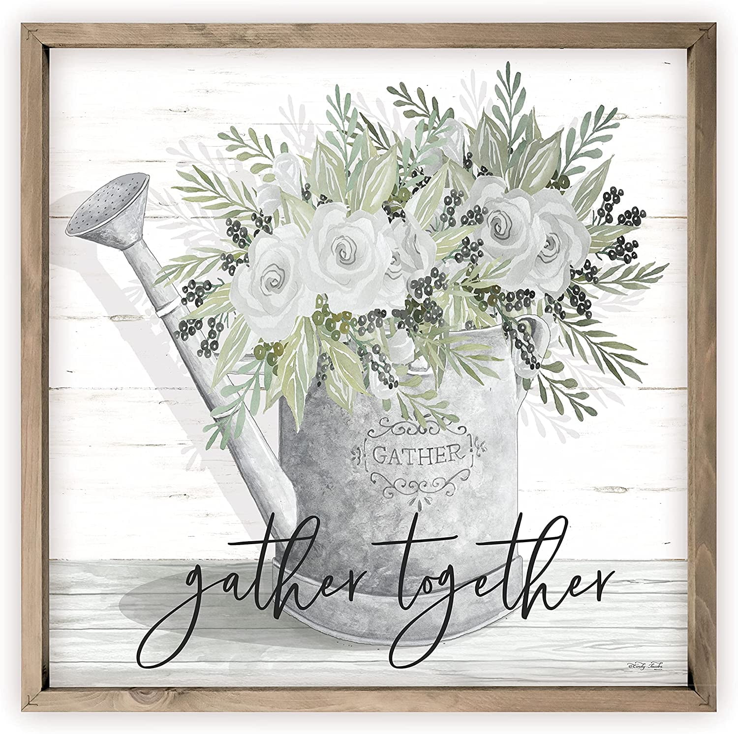 Gather Together Rustic Framed Wood Farmhouse Wall Sign 12x12 (Frame ...
