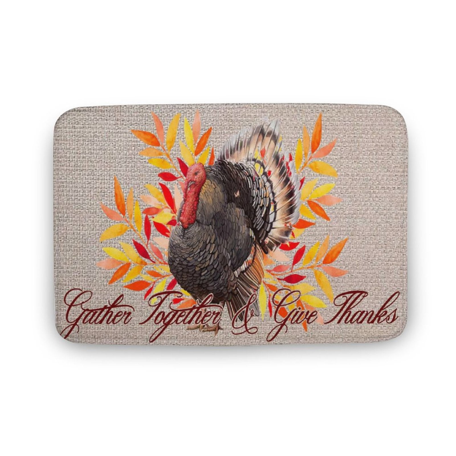 Gather Together, Turkey, Fall,Thanksgiving,Rubber Backed Door Mat ...