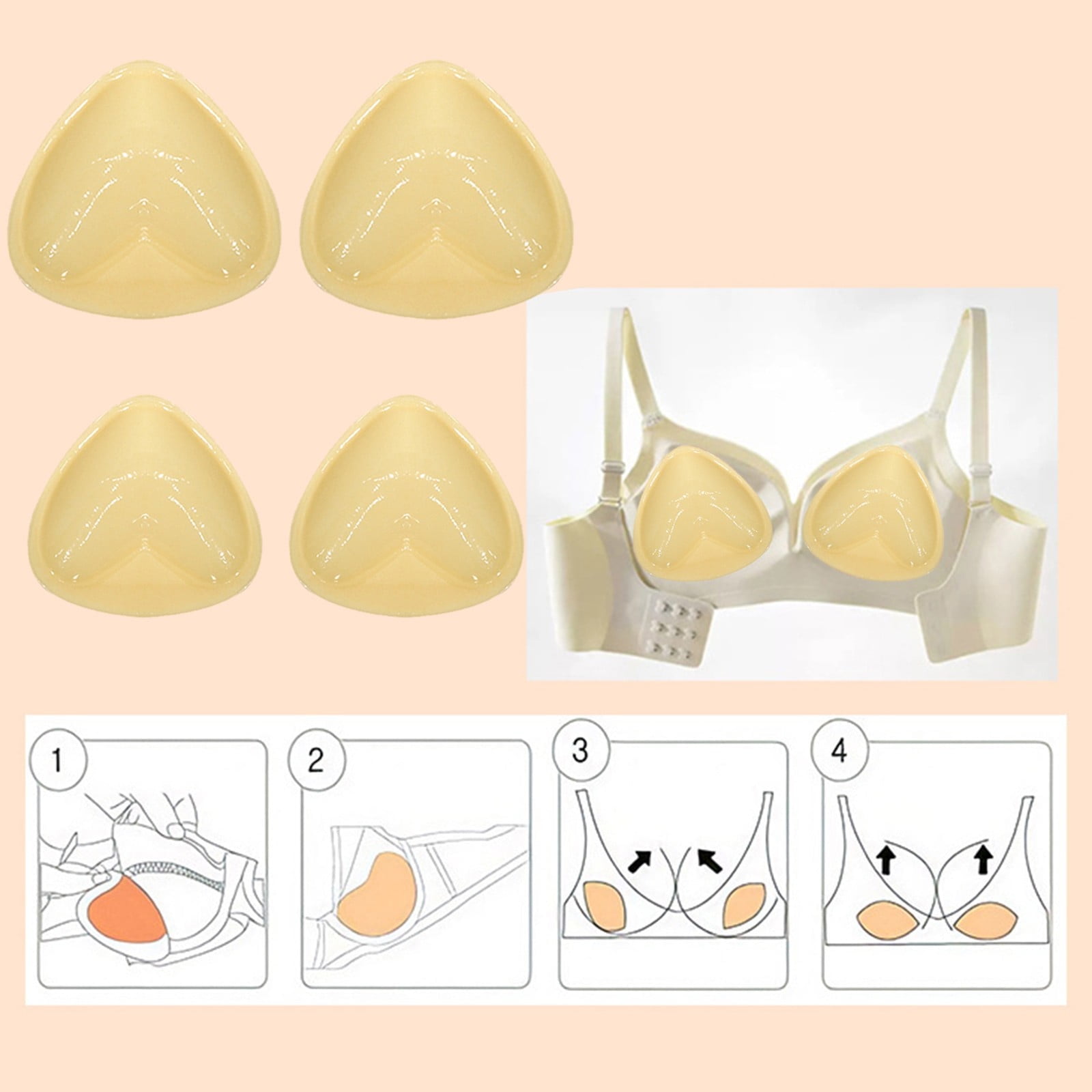 Gather Triangle Double Full Coverage Chest Support Bra with Thickened ...