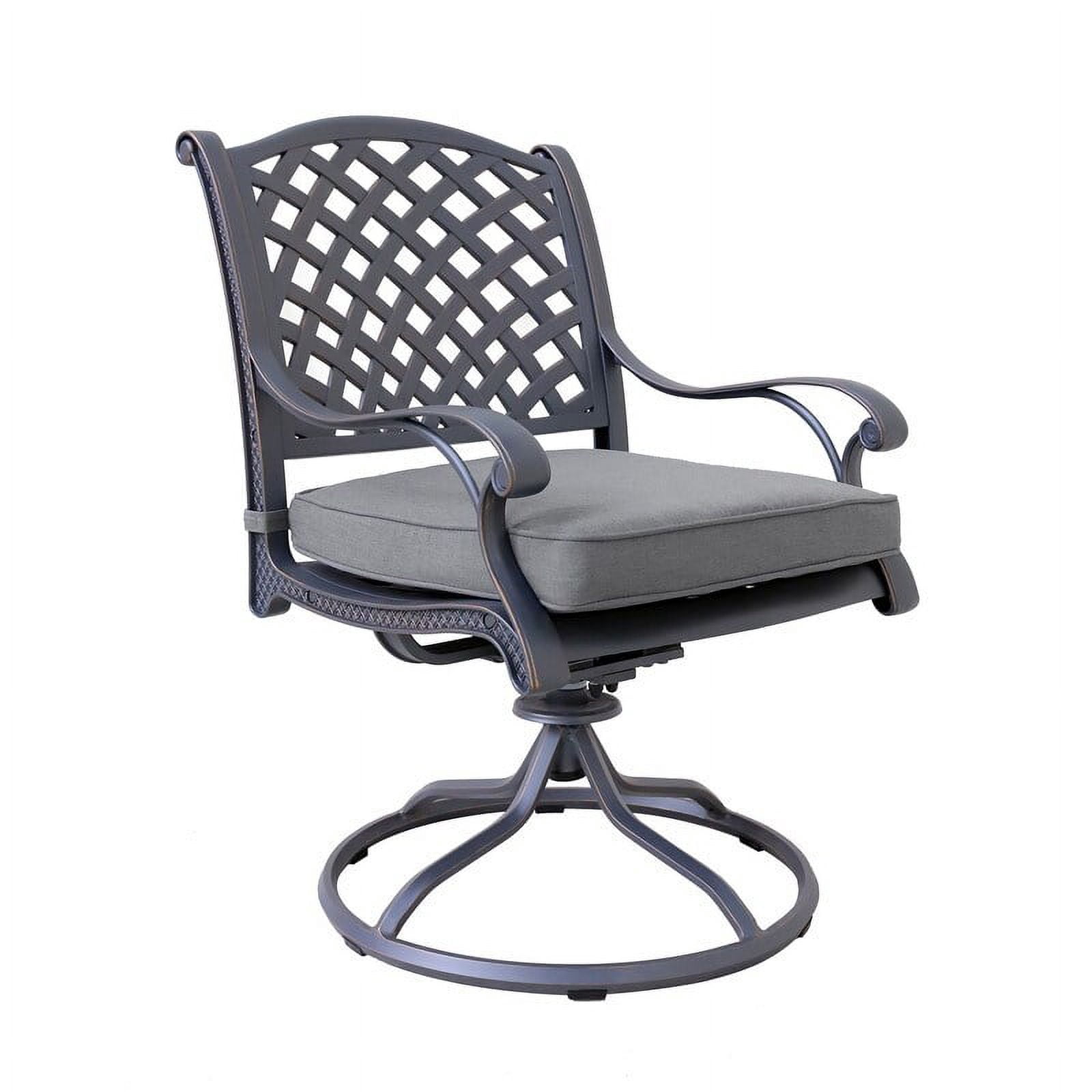 GatherCraft Ventura Cast Aluminum Dining Swivel Rocker with Cushion ...
