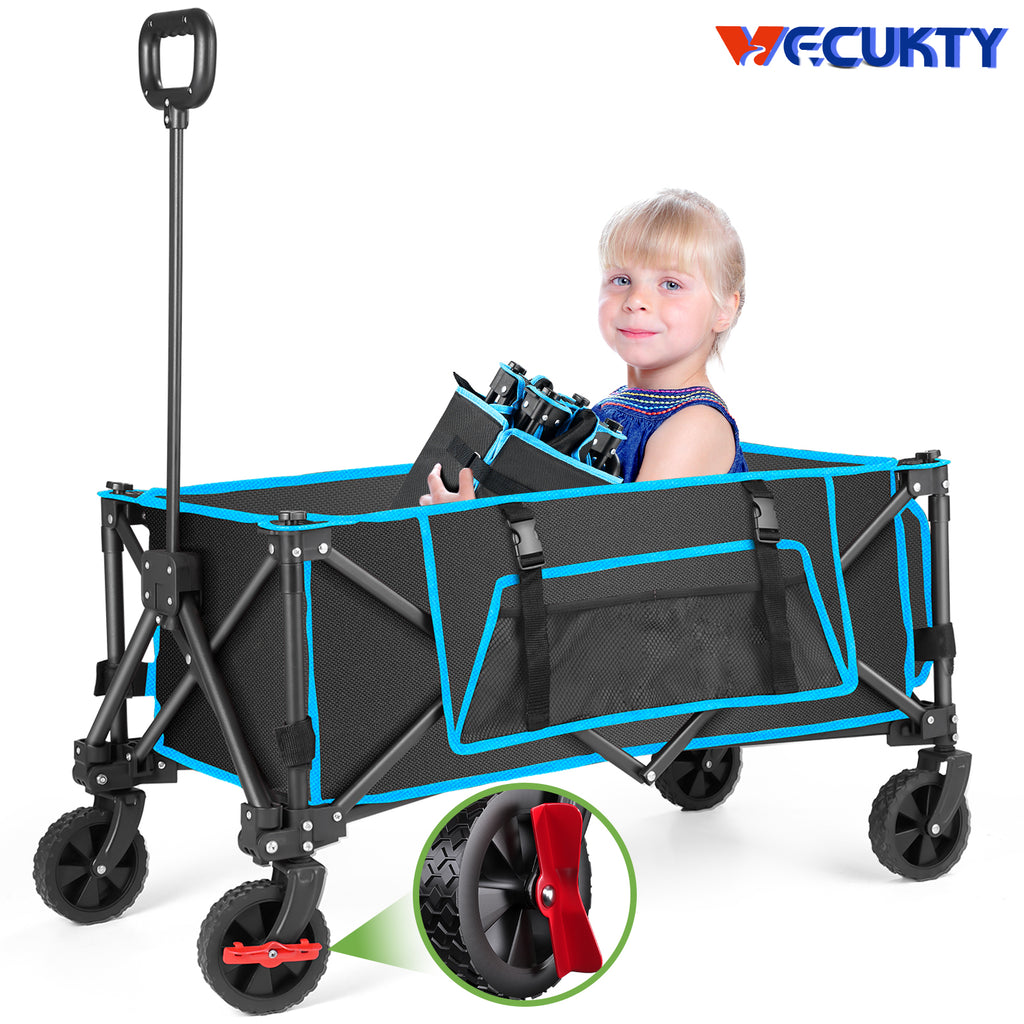 Gathered Collapsible Mini Camping Wagon, Vecukty Portable Foldable Cart ...