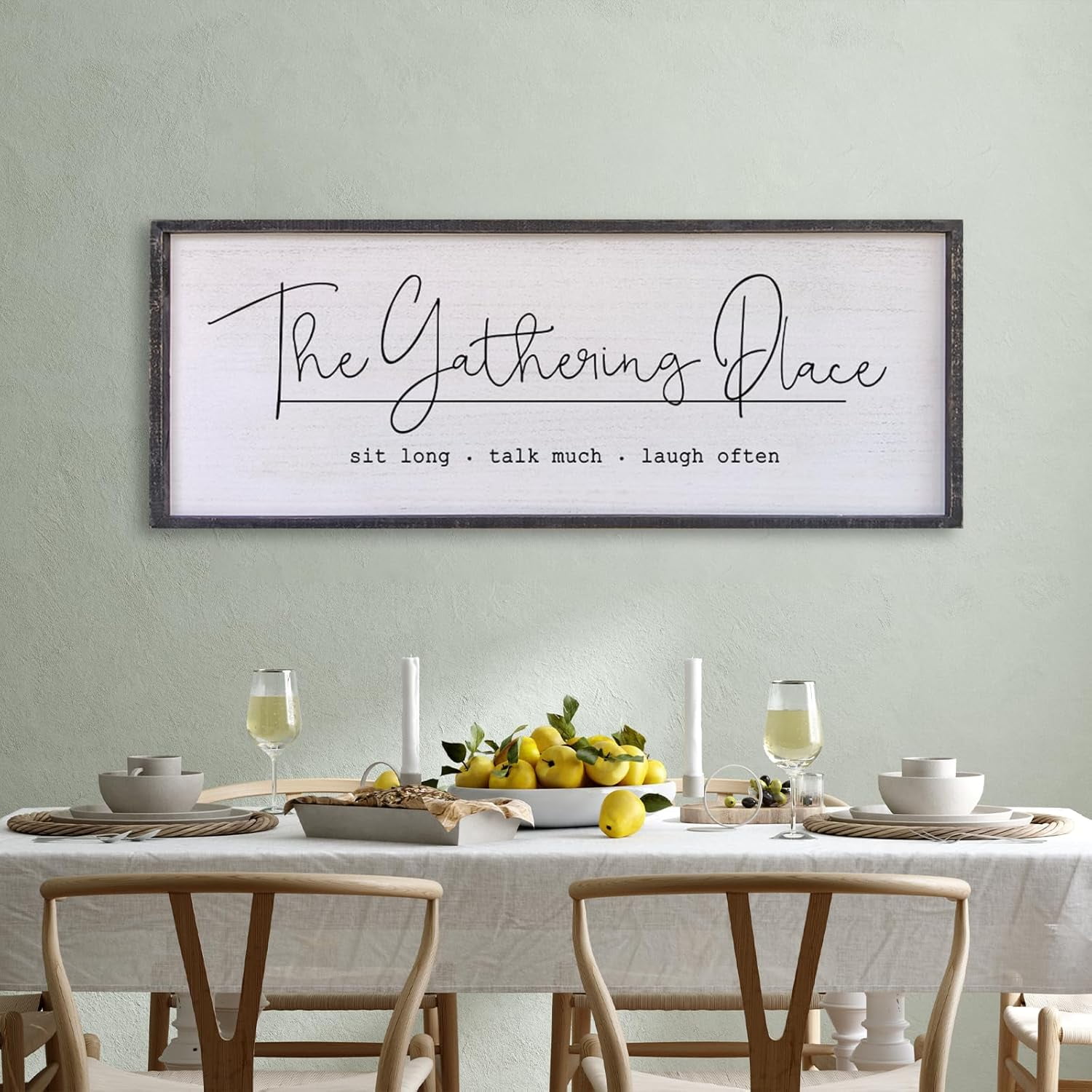 The Gathering Place Wall Decor Sign 40"x15" Large Family Dining Room ...