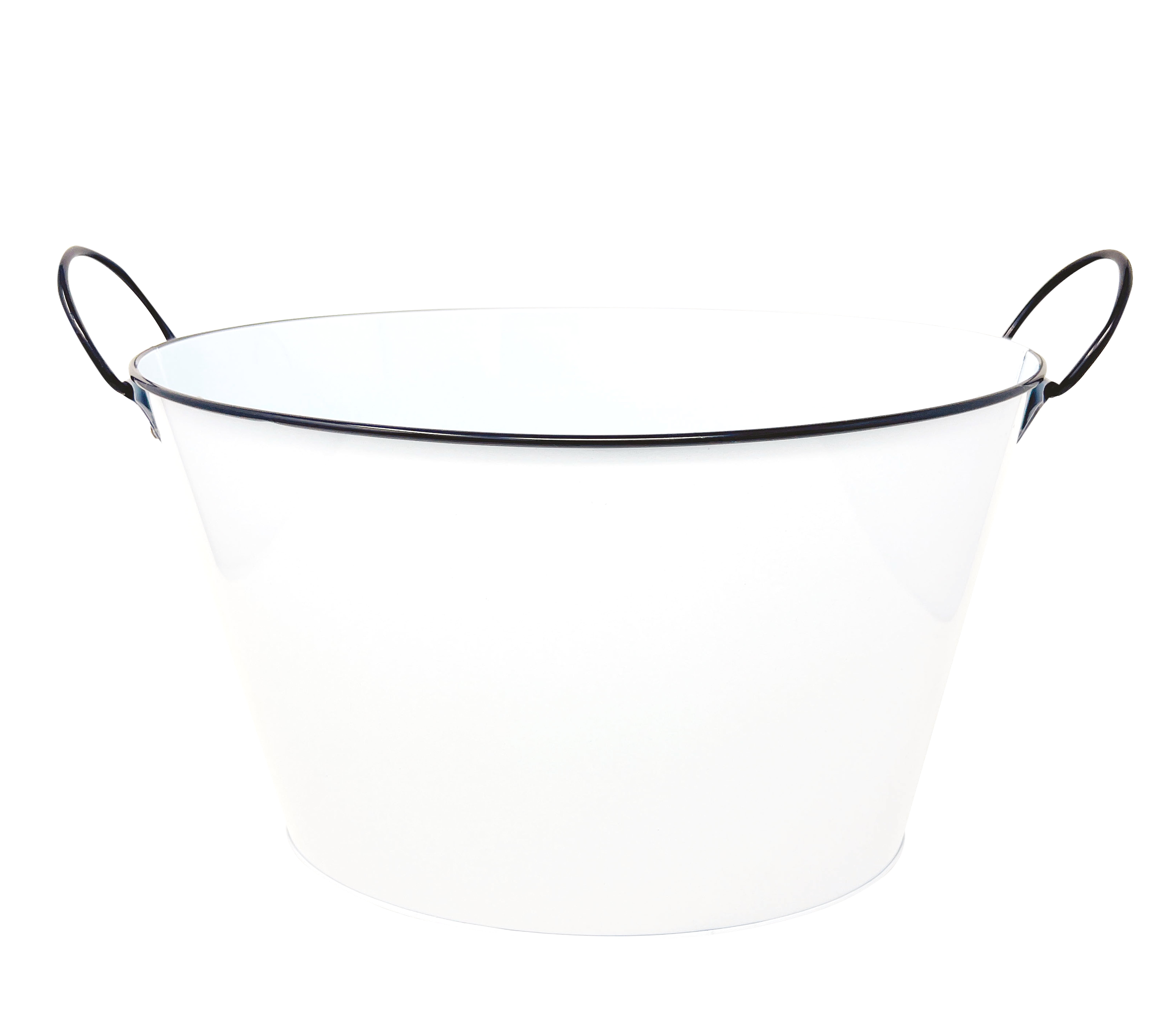 Gathery Designs White Metal Beverage Bucket, Drink Tub with Ice for ...