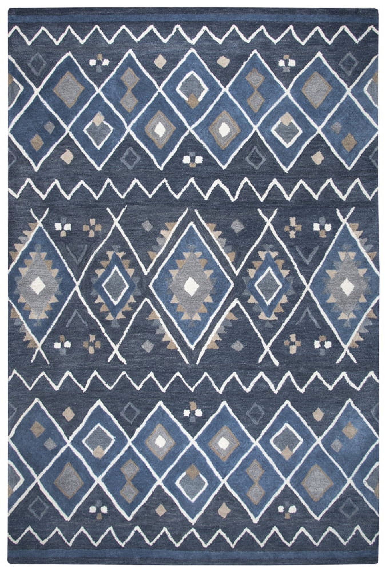 Gatney Rugs Wildcat Area Rug TL647A Indigo Zig Zag Rows 9' x 12 ...