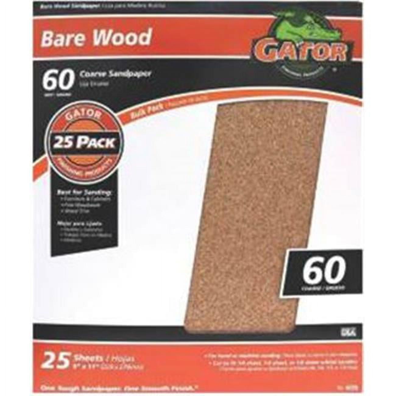 Gator 11 in. L X 9 in. W 60 Grit Aluminum Oxide Sanding Sheet 1 pk ...