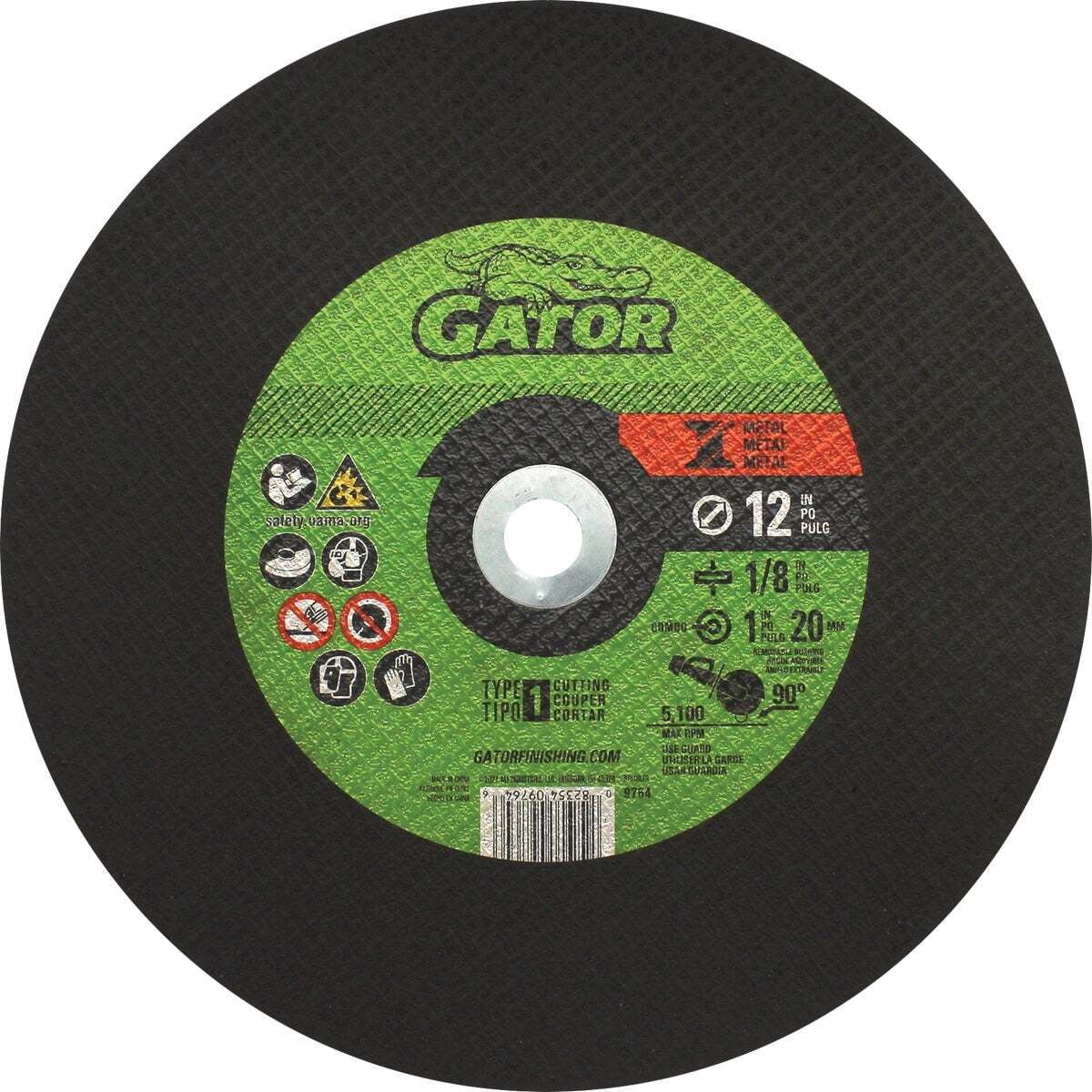 Gator Blade 12 In. x 1/8 In. x 1 In. Metal Cut-Off Wheel 9764 - Walmart.com