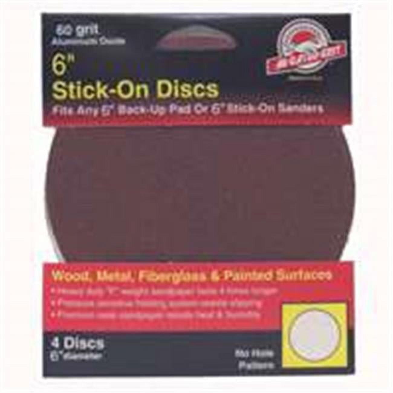 Gator 3012 Stick-On Sanding Disc 60-Grit Coarse Grade Aluminum Oxide 6 ...