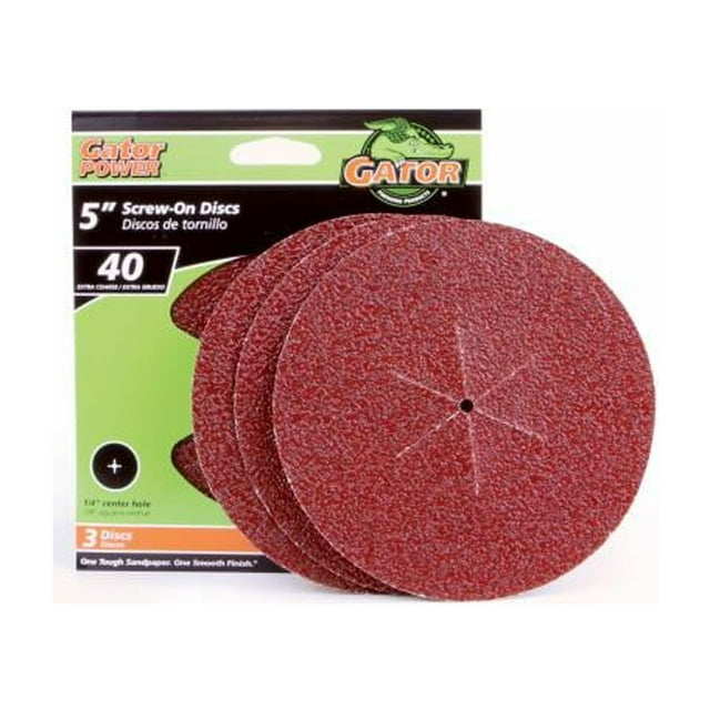 Gator 3033GA 5-Pk., 5-In. 40-Grit Sanding Disc - Quantity 5 - Walmart.com