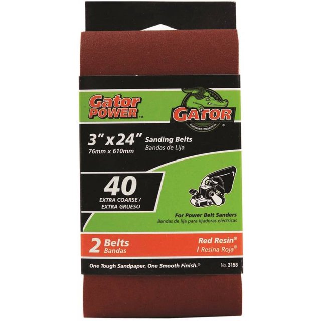 Gator 3158 Sanding Belt, 40-Grit, Extra Coarse, 24 in L, 3 in W ...