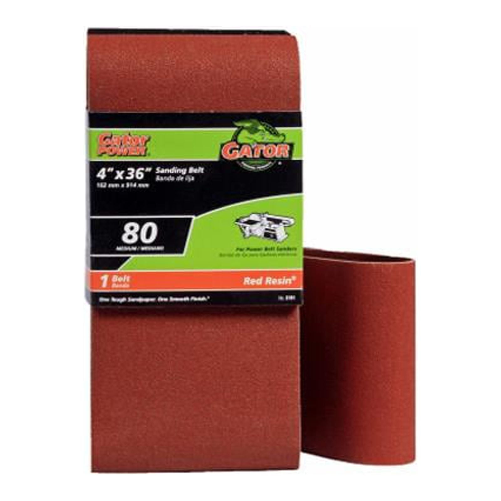 Gator 3191 80-Grit Bi-Directional Sanding Belt, 4 x 36 In. - Quantity 5 ...
