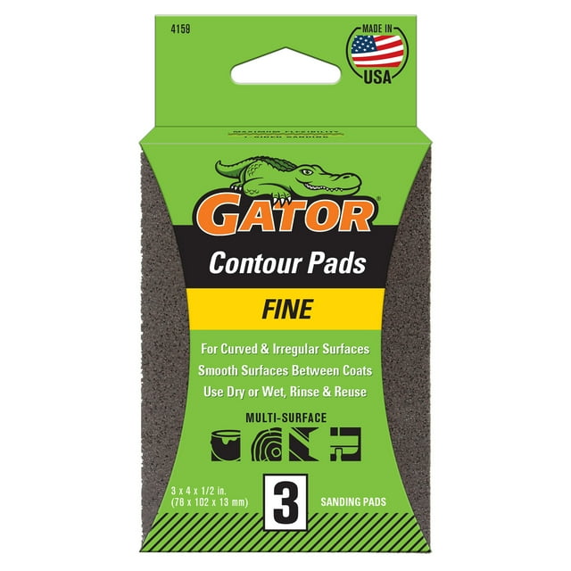 Gator 3x4 1-Sided Sanding Pad Fine, 3 Pack - Walmart.com