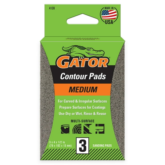 Gator 3x4 1-Sided Sanding Pad Medium, 3 Pack - Walmart.com