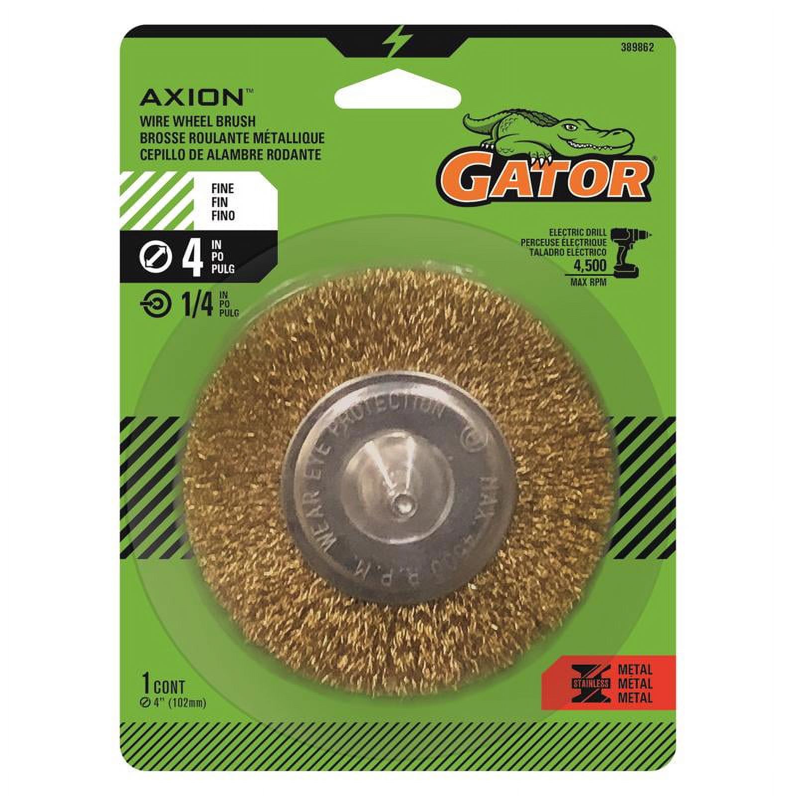 Gator 2034001 4 in. Fine Crimped Wire Wheel Brush, Brass Coated Steel ...