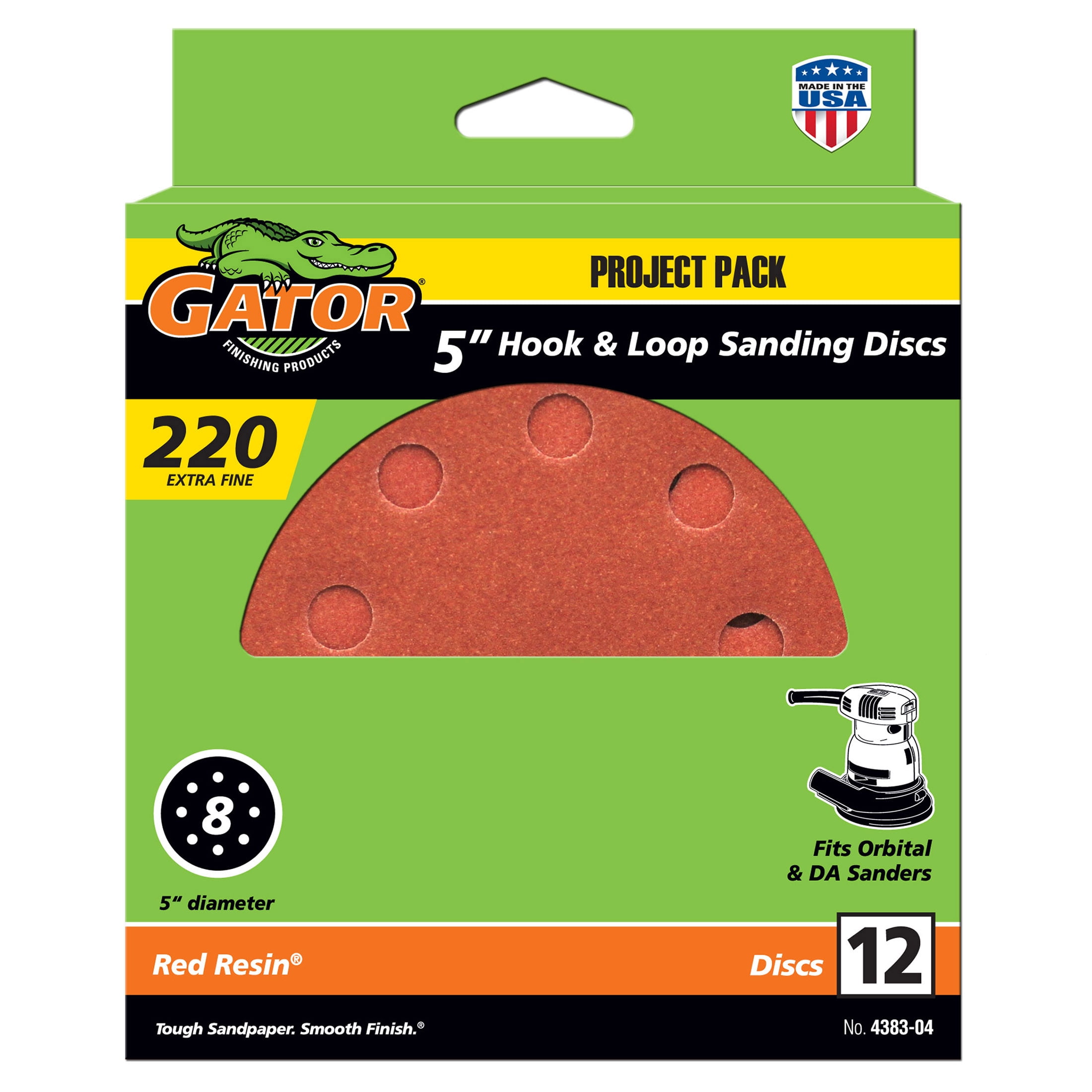 Gator 5-Inch 8-Hole Red Resin Aluminum Oxide Multi-Surface Hook and ...