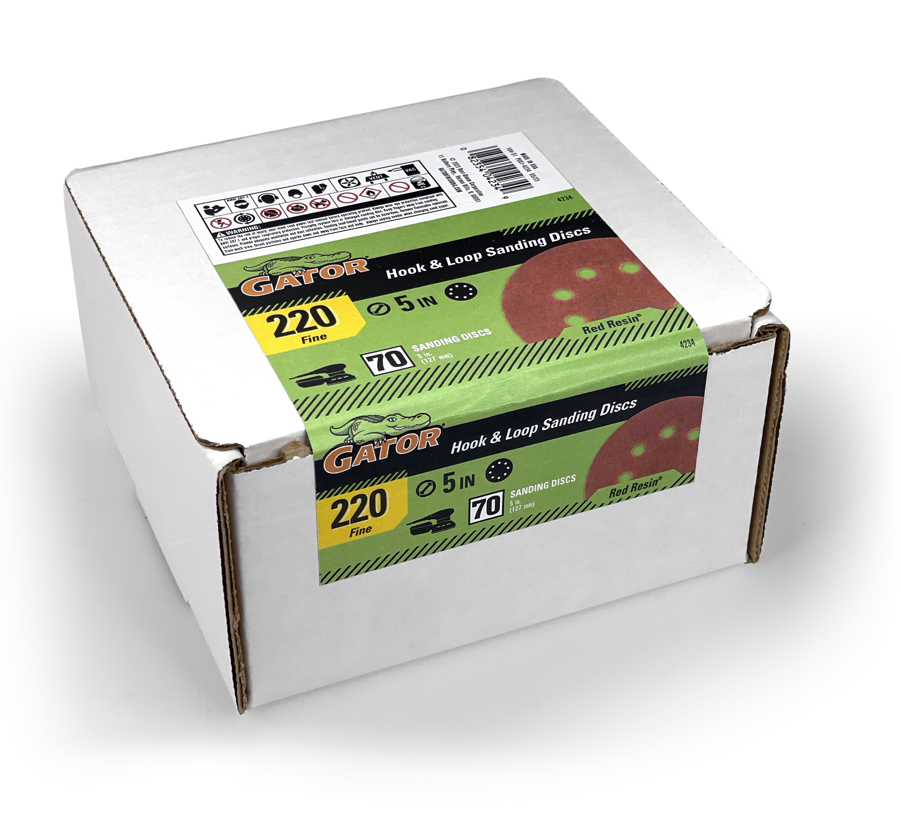 Gator 5-inch 8-Hole Hook and Loop Red Resin Multi-Surface Sanding Disc ...