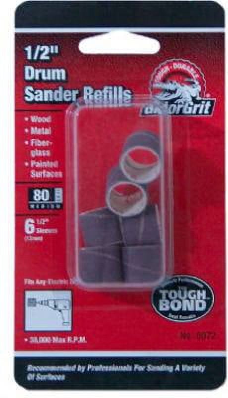 Gator 6072 Medium Sanding Drum, 80 Grit, 1/2" x 1/2", Each - Walmart.com