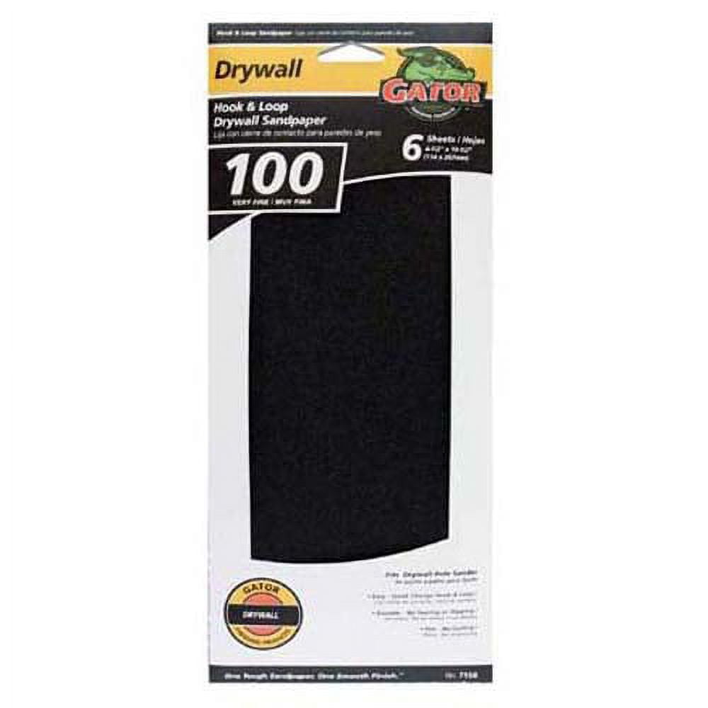 Gator 7157 Pole Sander Hook & Loop Drywall Sandpaper Sheets, 100 Grit ...