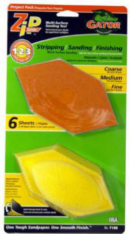 Gator 7186 Zip Sander Multi-Surface Sanding Tool Kit, 3" x 6" x 3 ...