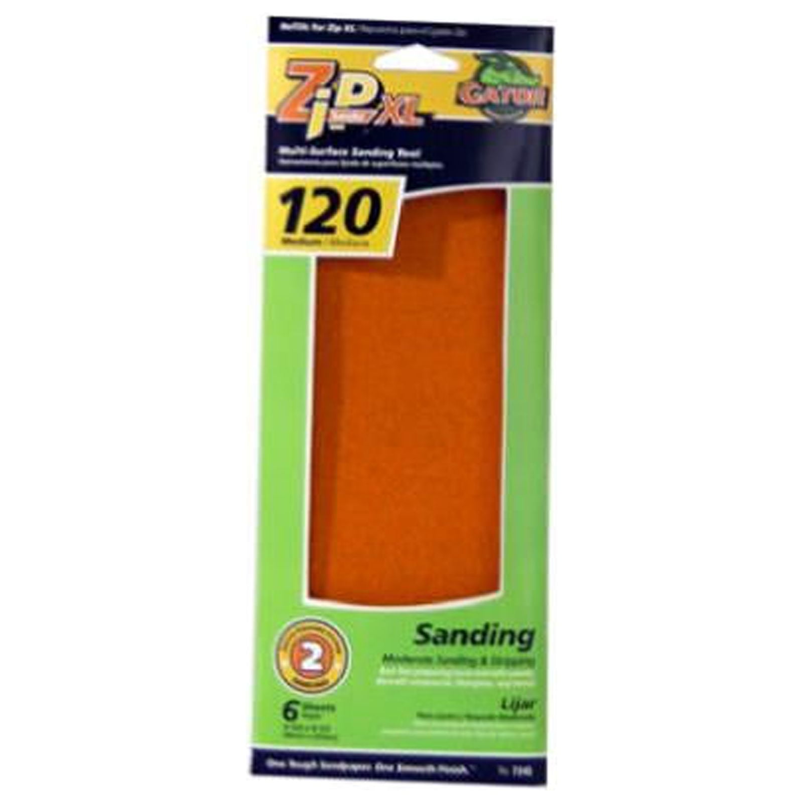 Gator 7245 Zip XL Sanding Refill Sheets, 120-Grit, 6-Pk. - Quantity 5 - Walmart.com