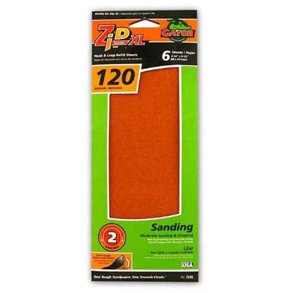 Gator 7245 ZipXL Sanding Refill Sheet, 120 Grit, 11.25" x 3.5", Each ...