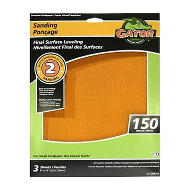 Gator 4074 Sanding Sheet, Aluminum Oxide, 100-Grit, 4-1/2 x 4-1/2 In ...