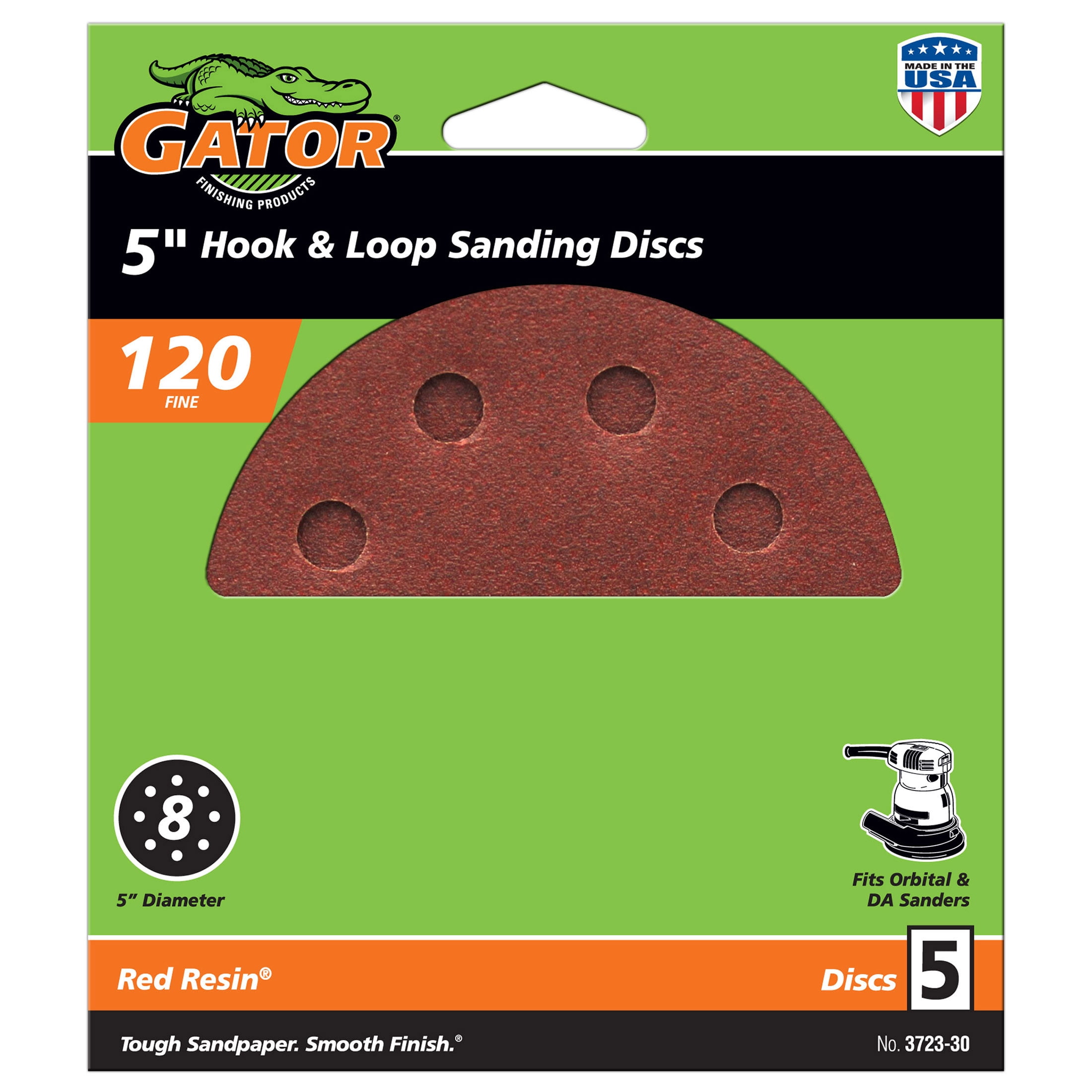 Gator Ali 120# 5" 8-H H/L Sanding Disc, 5-Pack - Walmart.com