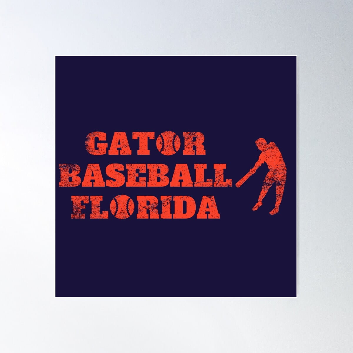Gator Baseball Florida Poster Wall Art, Modern Wall Decor For Living ...
