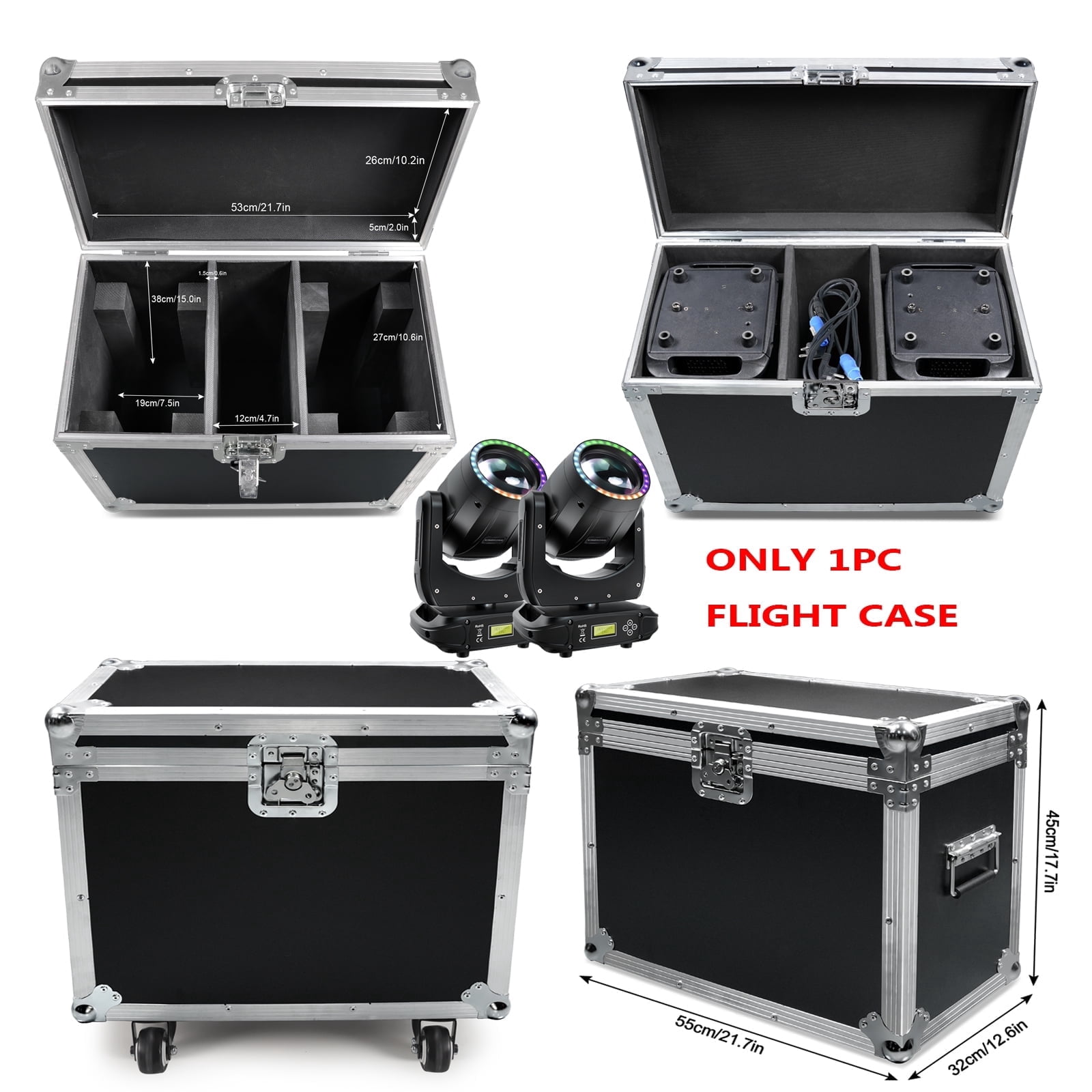 Gator Cases for(2)150W LED Light Beam Moving Head Light - Walmart.com