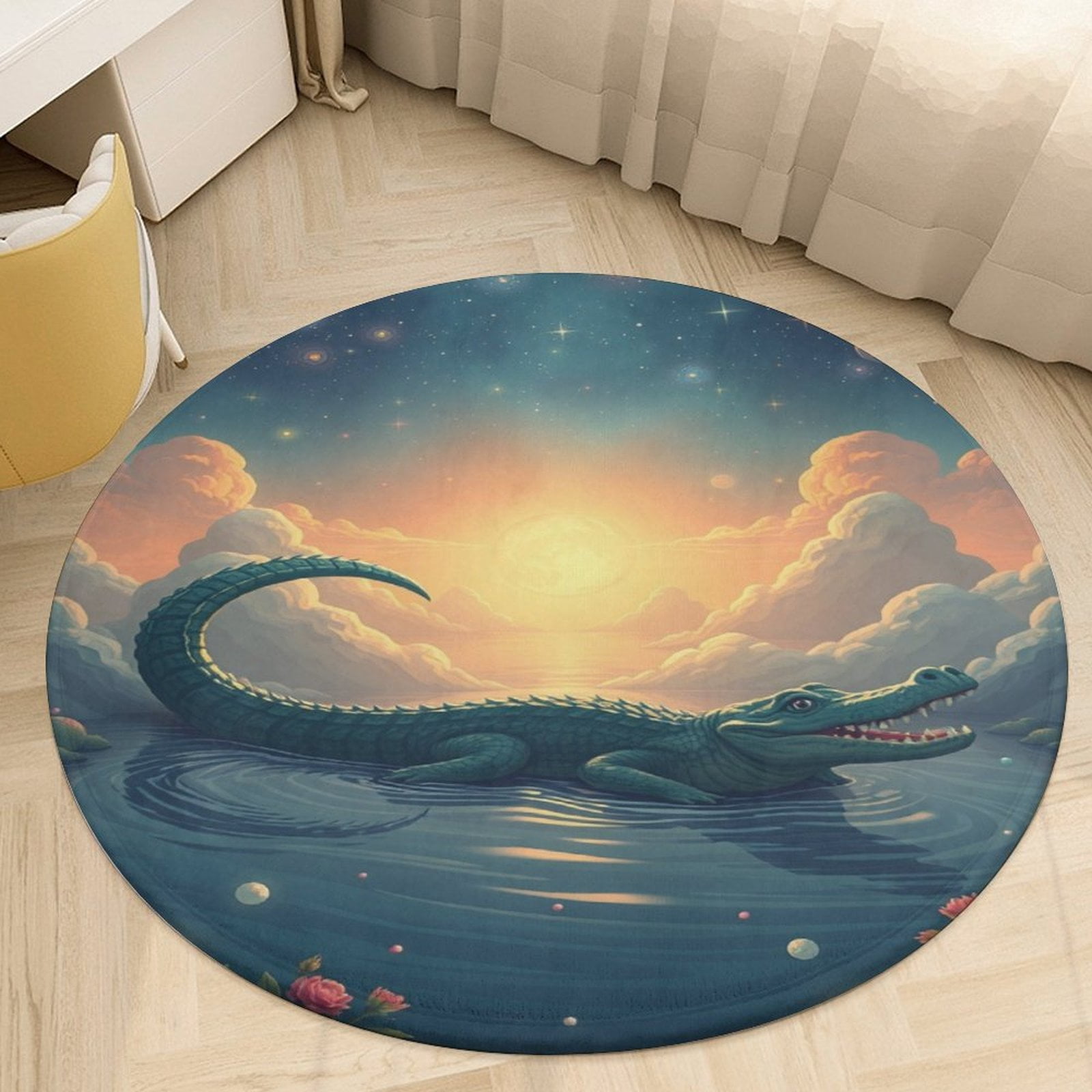 Gator Cosmic Sunset Modern Round Carpets for Living Room Ration ...