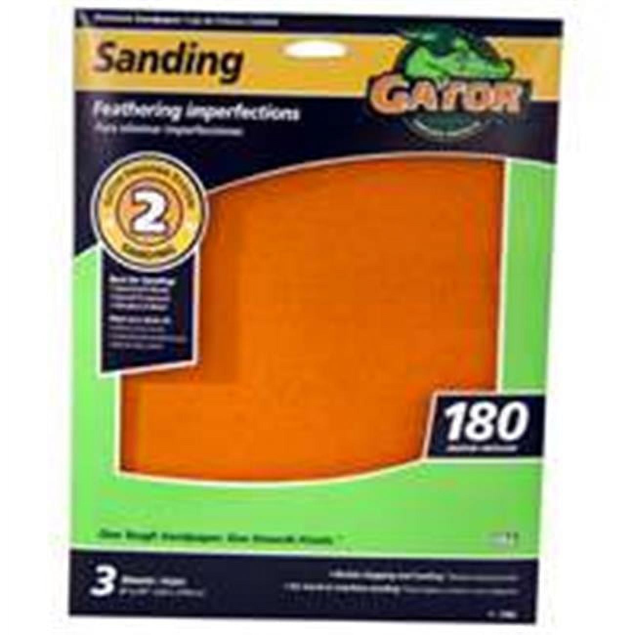 Gator Finishing 7265 180 Grit Aluminum Oxide Sanding Sheets 3 pack, 9 ...