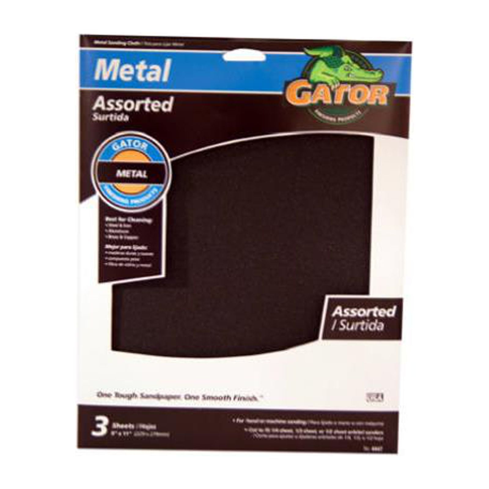 Gator Grit 4447 Sandpaper, Emery Cloth, Assorted Grit, 3-Pk. - Quantity ...