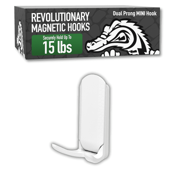 Gator Magnetics MINI Magnetic Dual Hook White - 15lb Capacity - Walmart.com