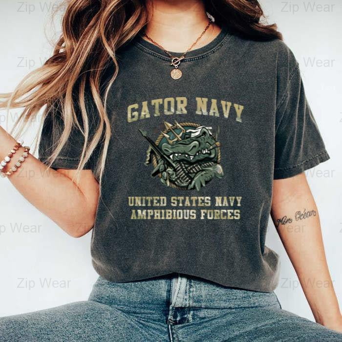 Gator Navy Amphibious Forces Comfort Color T-Shirt, Veterans Day ...