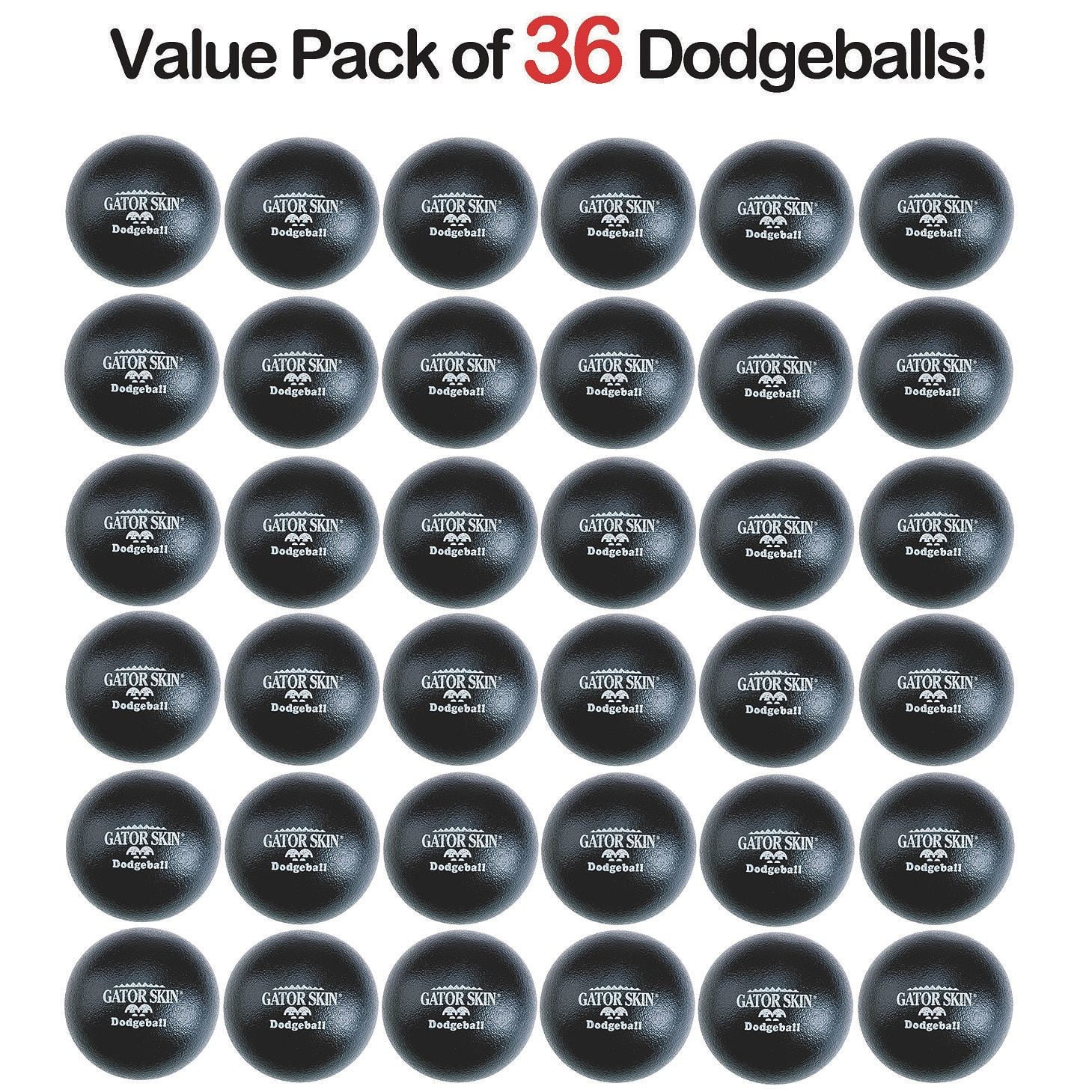 Gator Skin® Dodgeballs, 6" Black (Case of 36) - Walmart.com