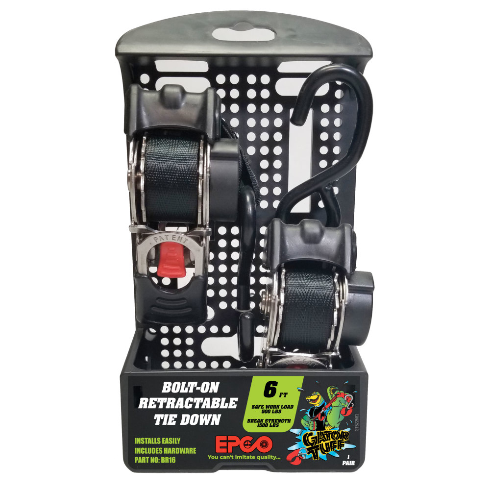 Gator Tuff BR16 Bolt-On Retractable Tie Down - 1" x 6', Pair - Walmart.com