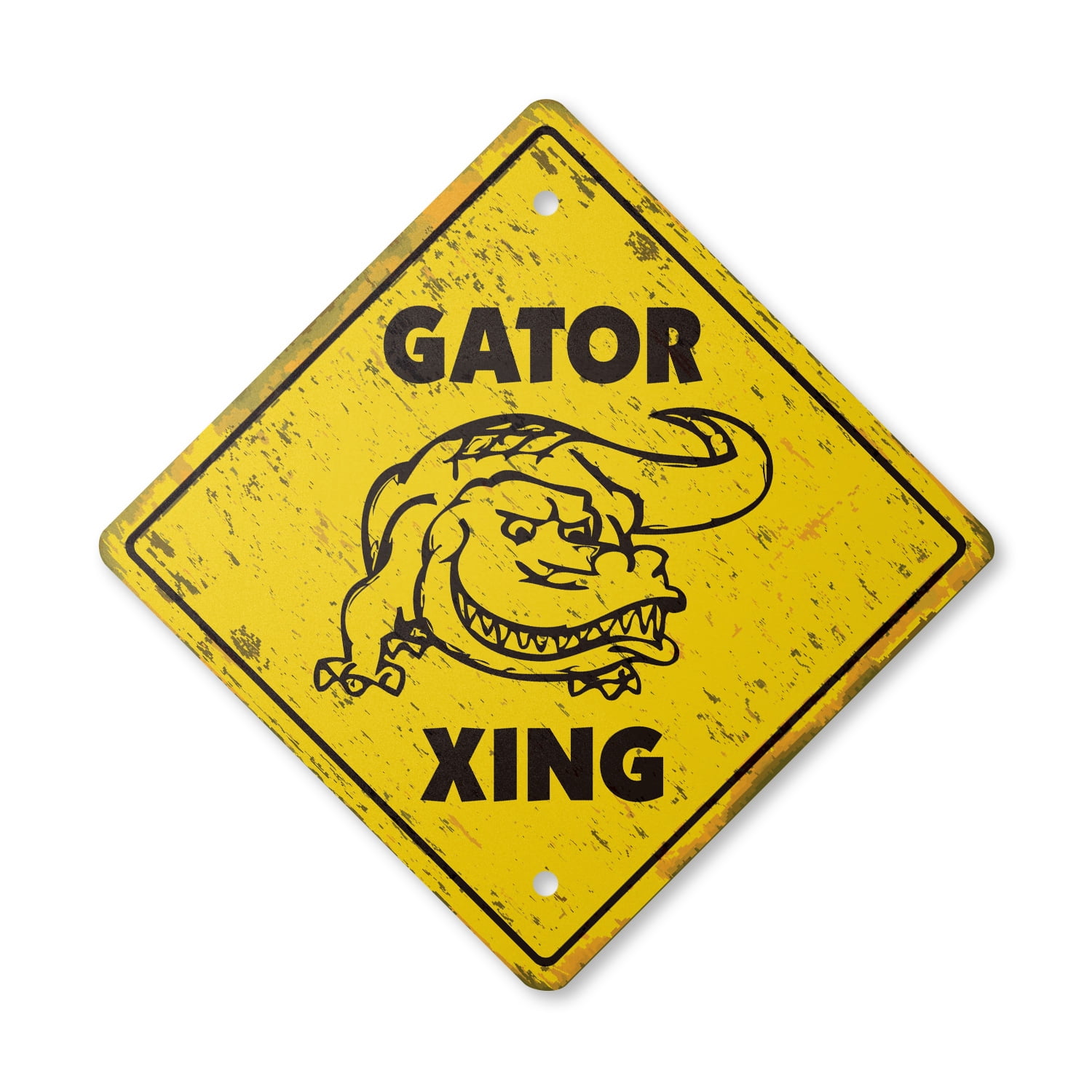 Gator Vintage Crossing Sign Zone Xing | Indoor/Outdoor Plastic | 14 ...