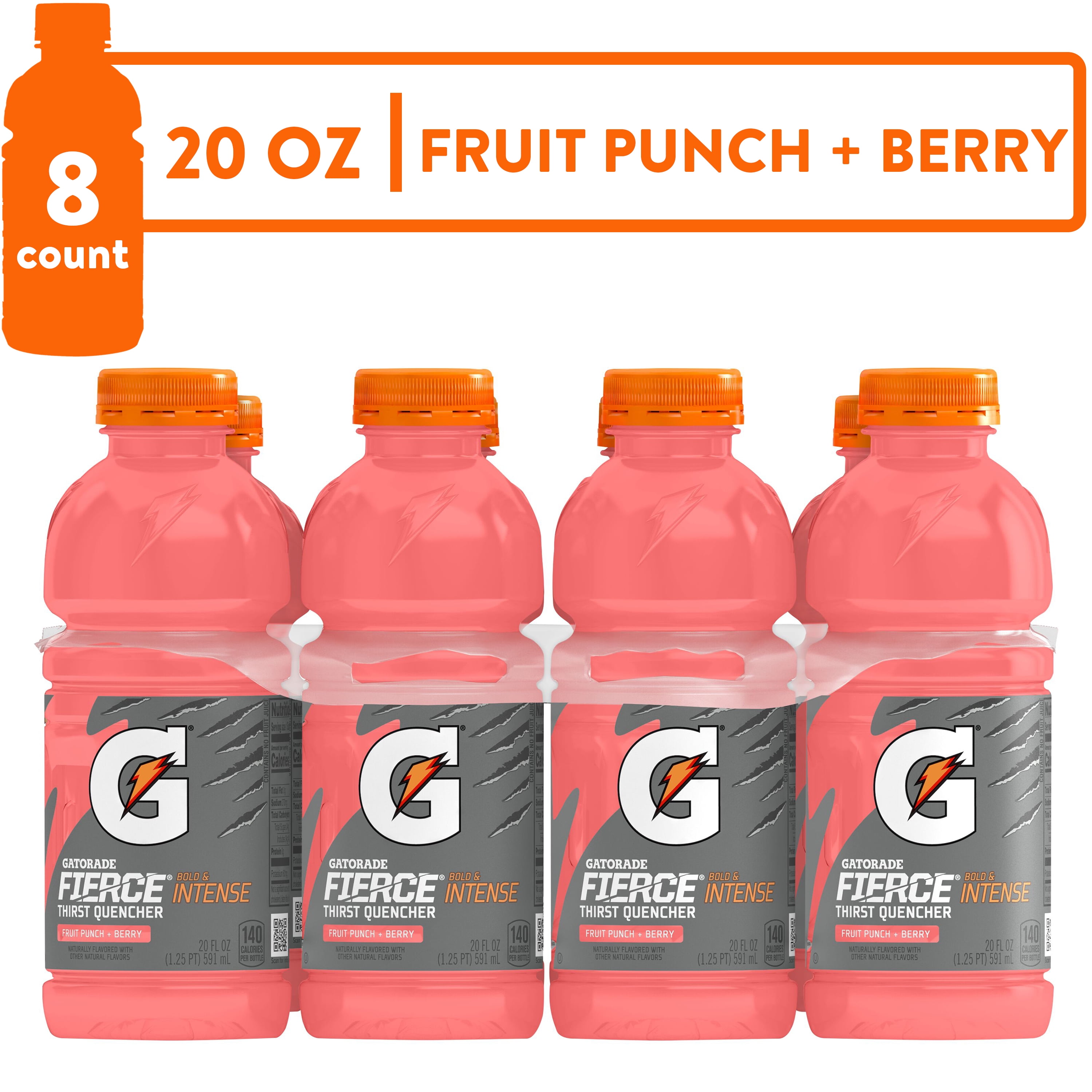 Gatorade Fierce Thirst Quencher Fruit Punch Berry Sports Drink, 20 fl ...