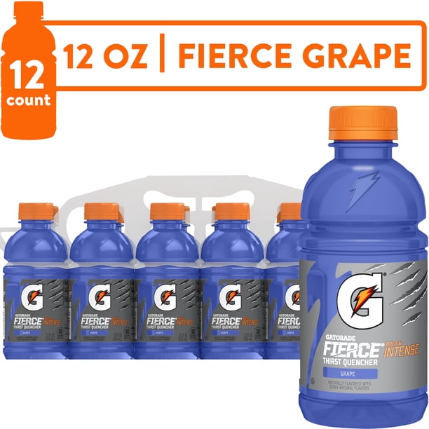 Gatorade Fierce Thirst Quencher Grape Sports Drink, 12 fl oz, 12 Count ...