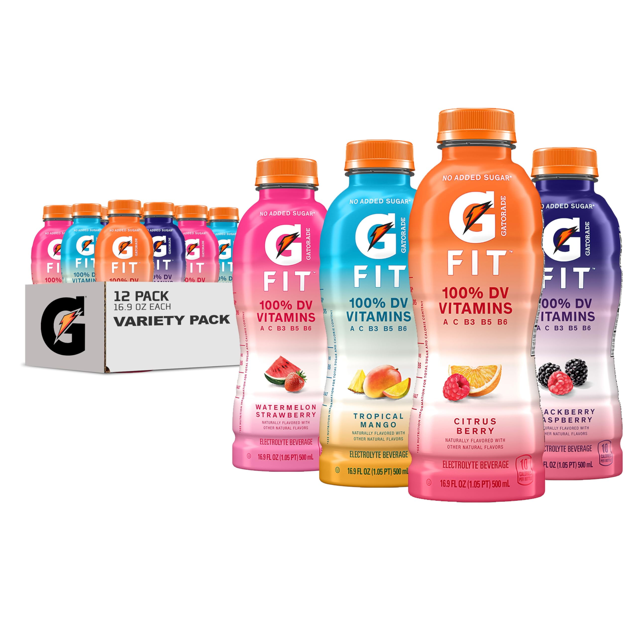 Gatorade Fit Electrolyte Beverage, No Added Sugar, 12 Pack, 16.9 fl oz ...