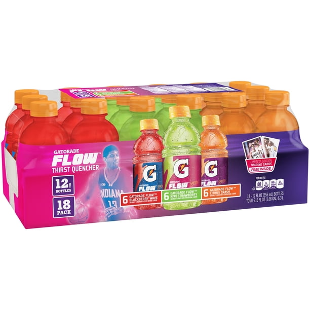 Gatorade Flow Sports Drink Variety Pack, 12 fl oz, 18 Count Bottles ...