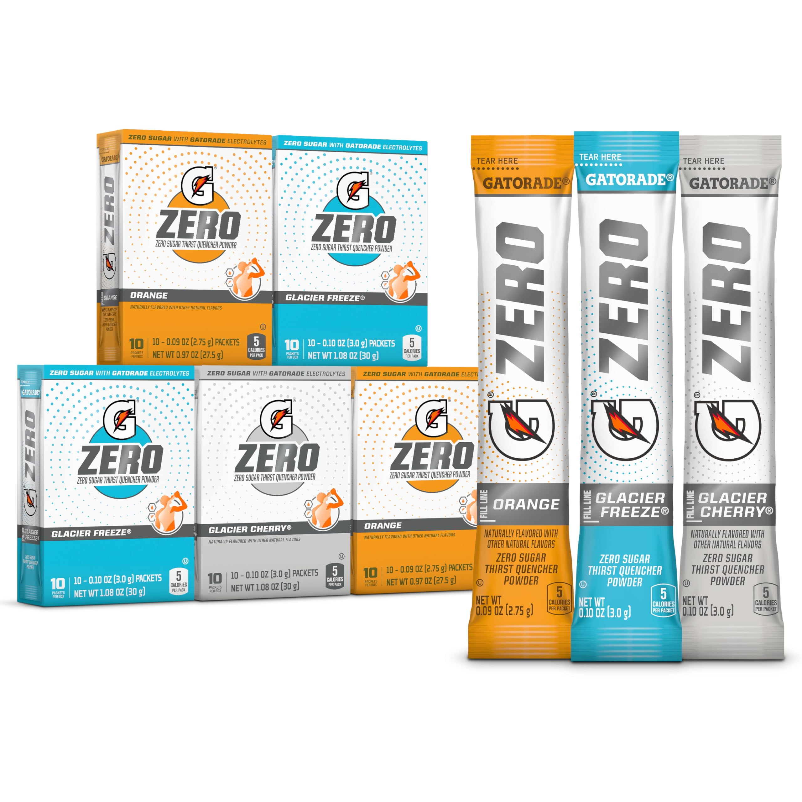 Gatorade G Zero Powder, Glacier Cherry Variety Pack, 0.10oz Individual ...