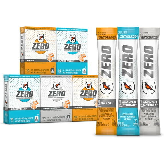 Gatorade G Zero Powder, Glacier Cherry Variety Pack, 0.10oz Individual ...